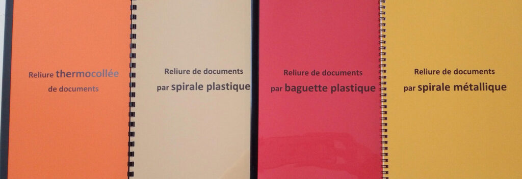Reliures seules ou faire relier son document - Self Copy